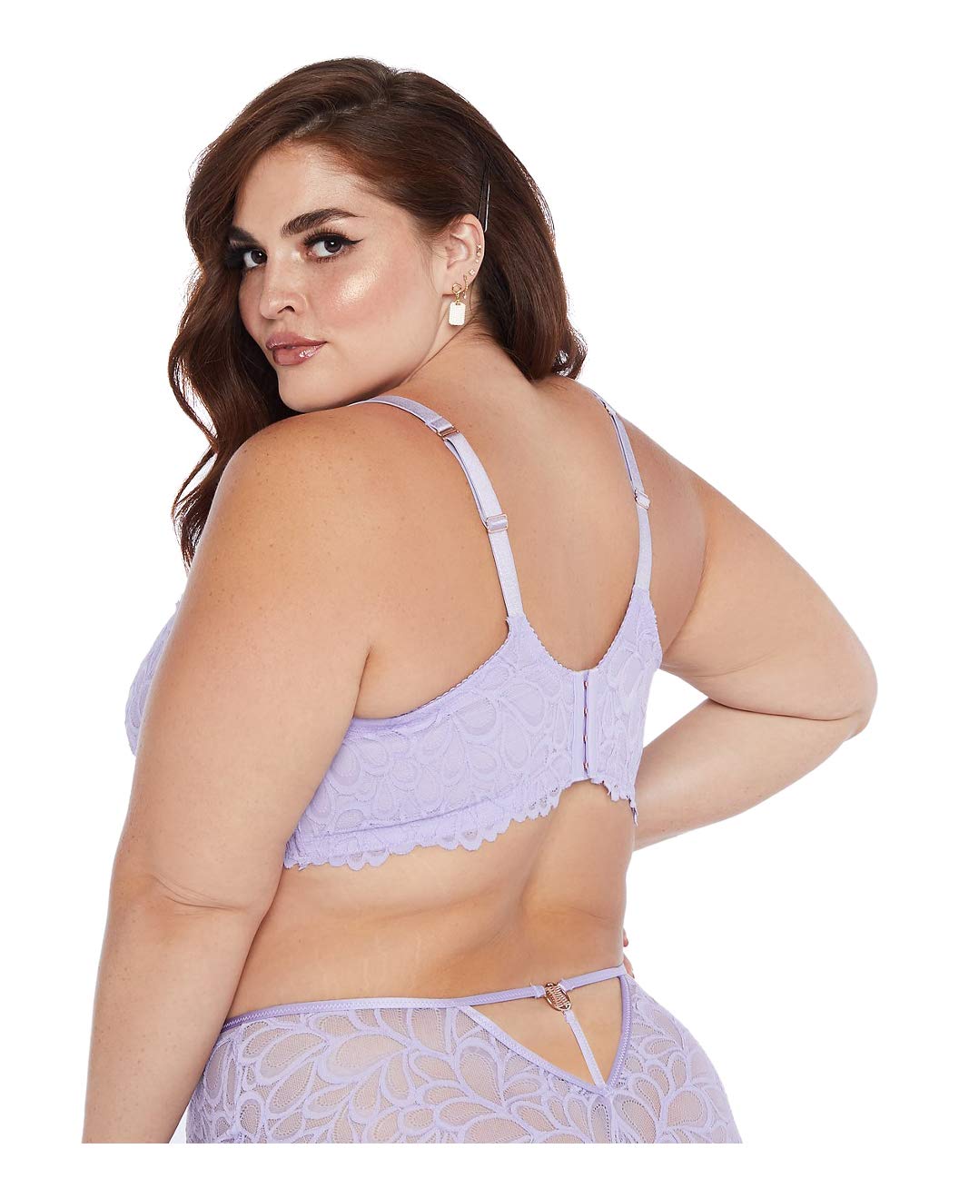 Savage X Fenty, Women's, Savage Not Sorry Unlined Lace Balconette Bra, Lavender, 32DD