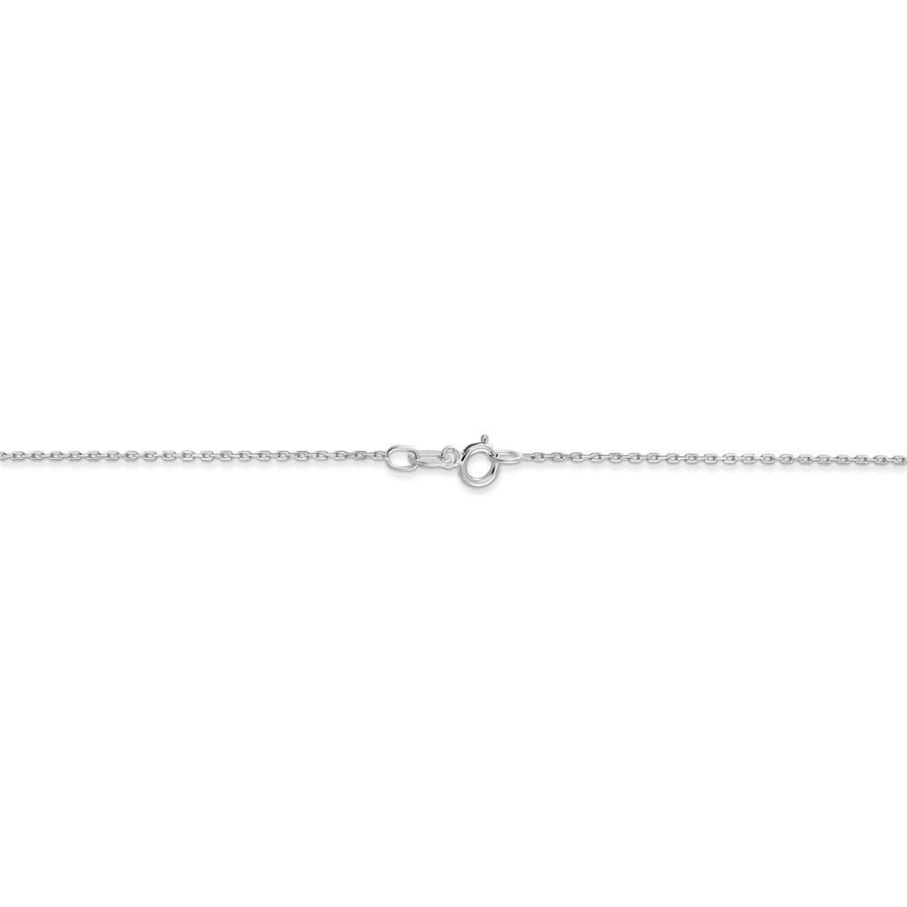 The Black Bow 0.8mm, 10k White Gold, Diamond Cut Cable Chain Necklace, 20 Inch
