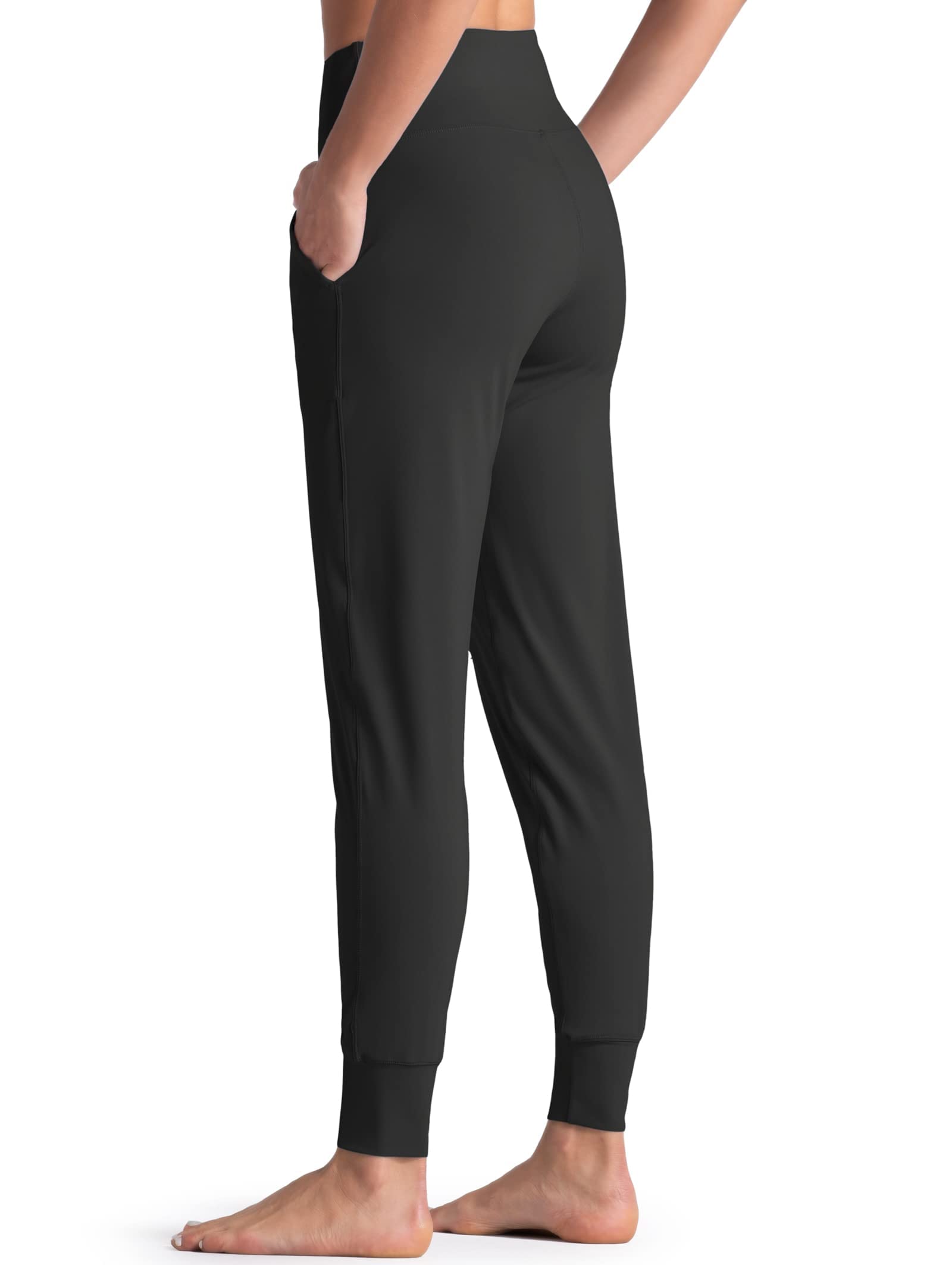 Wjustforu Joggers for Women High Waist Active Sweatpants, Women's Lounge Sweatpant with Pockets ((Small, Black)