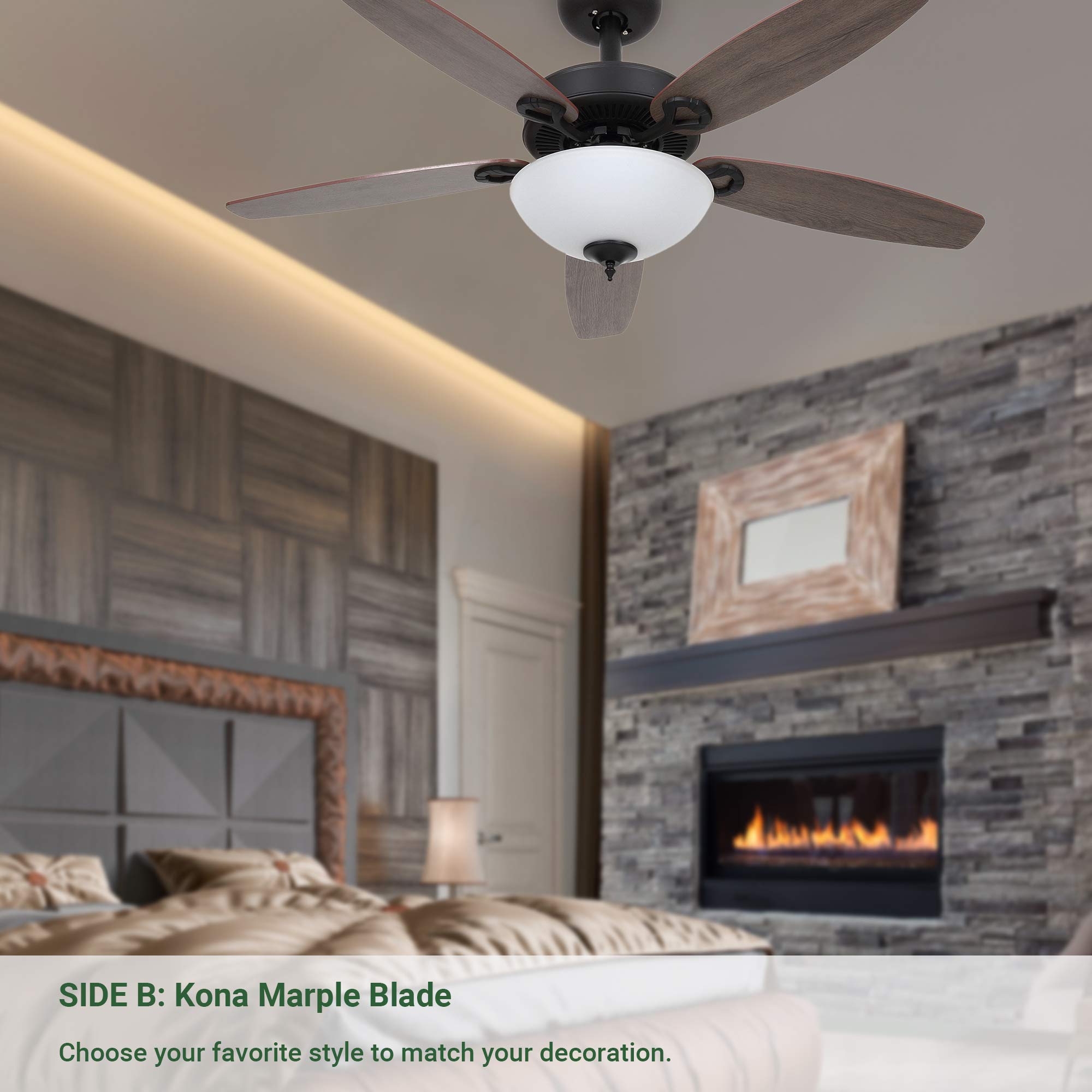 SOLTRONICS Ceiling Fan 52 inch with Light and Remote LED Ceiling Fan with Dimmable Bulb Reversible Walnut/Sand Oak Blade Indoor Use, Brushed Nickel