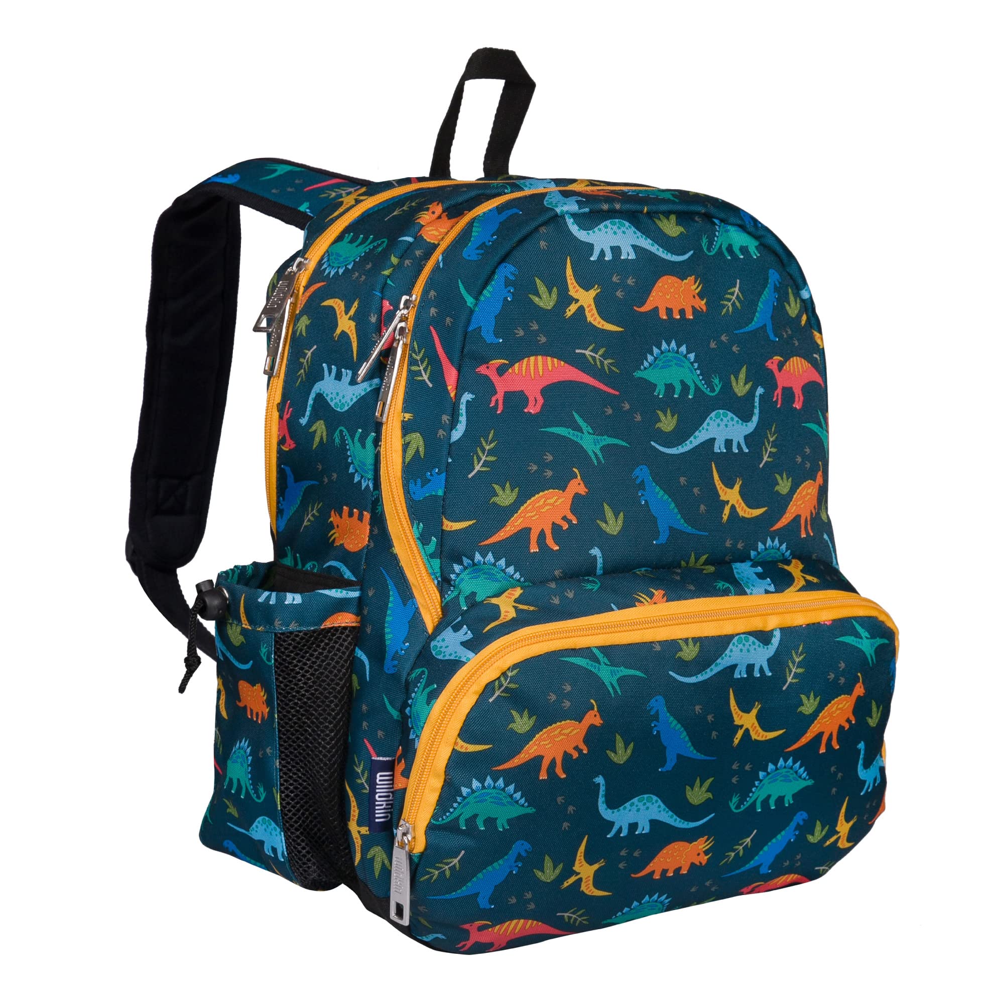 Wildkin Kids Two Compartment Lunch Bag, 17-Inch Backpack, and Ice Pack Bundle for Organized, Fresh and Fulfilling Dishes All Around (Jurassic Dinosaurs)