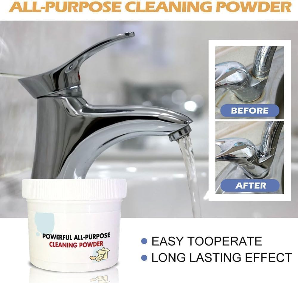 Powerful Kitchen All-Purpose Powder Cleaner,Household Multifunctional Strong Cleaning Agent,Kitchen Foam Cleaner,Stubborn Stains Cleaner,Foam Rust Remover Kitchen All-Purpose Cleaning Powder (1Pcs)