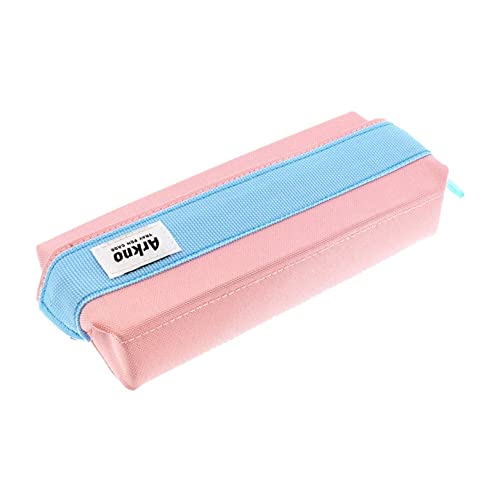 SUN-STAR Pen Case Arkno Large Capacity Pencil Holder Portable Pencil Pouch for Office Light Pink S1419951
