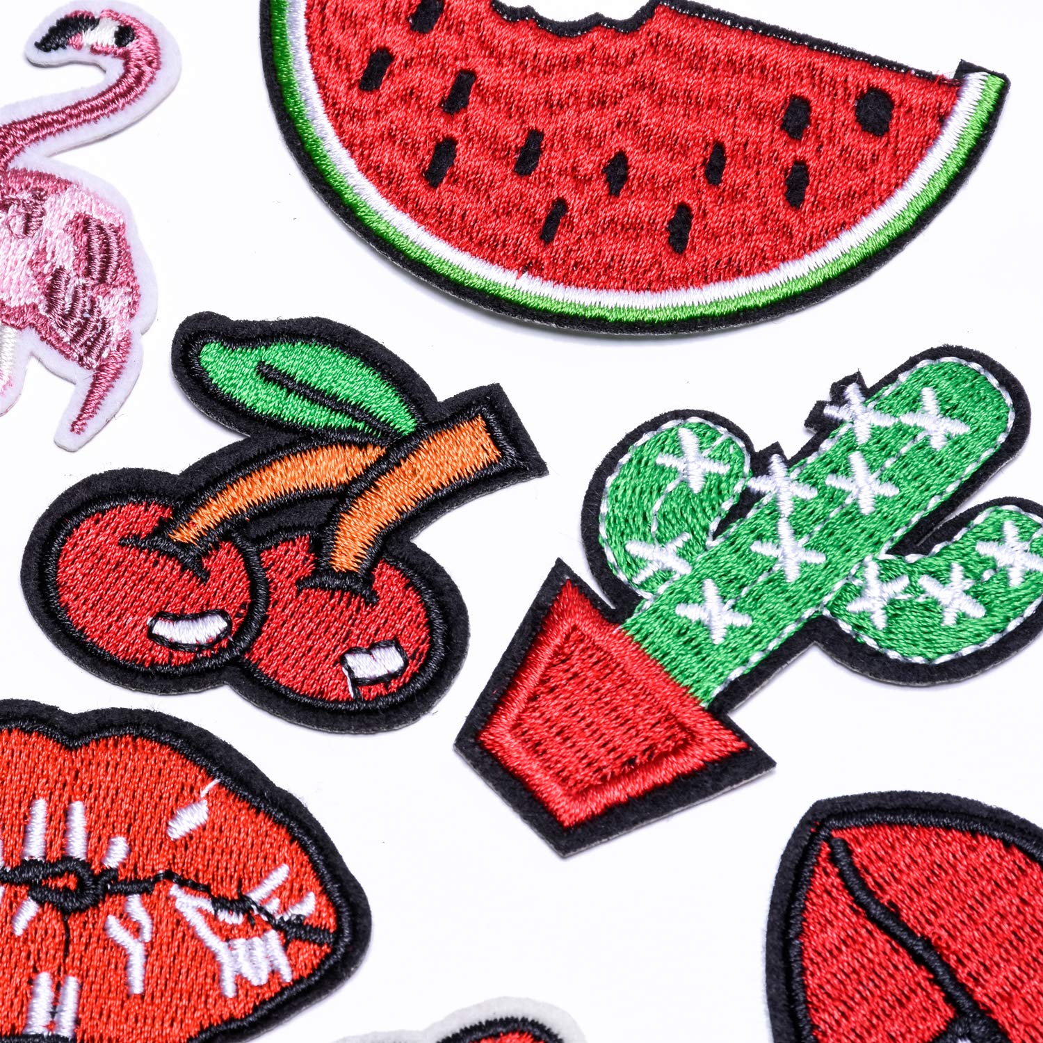 Wlkq Embroidered Patch Accessories Assorted Size DIY Patches Sew On/Iron On Patches Applique for Jackets Jeans Pants Backpacks Clothes (Wappen-07-42Pcs)