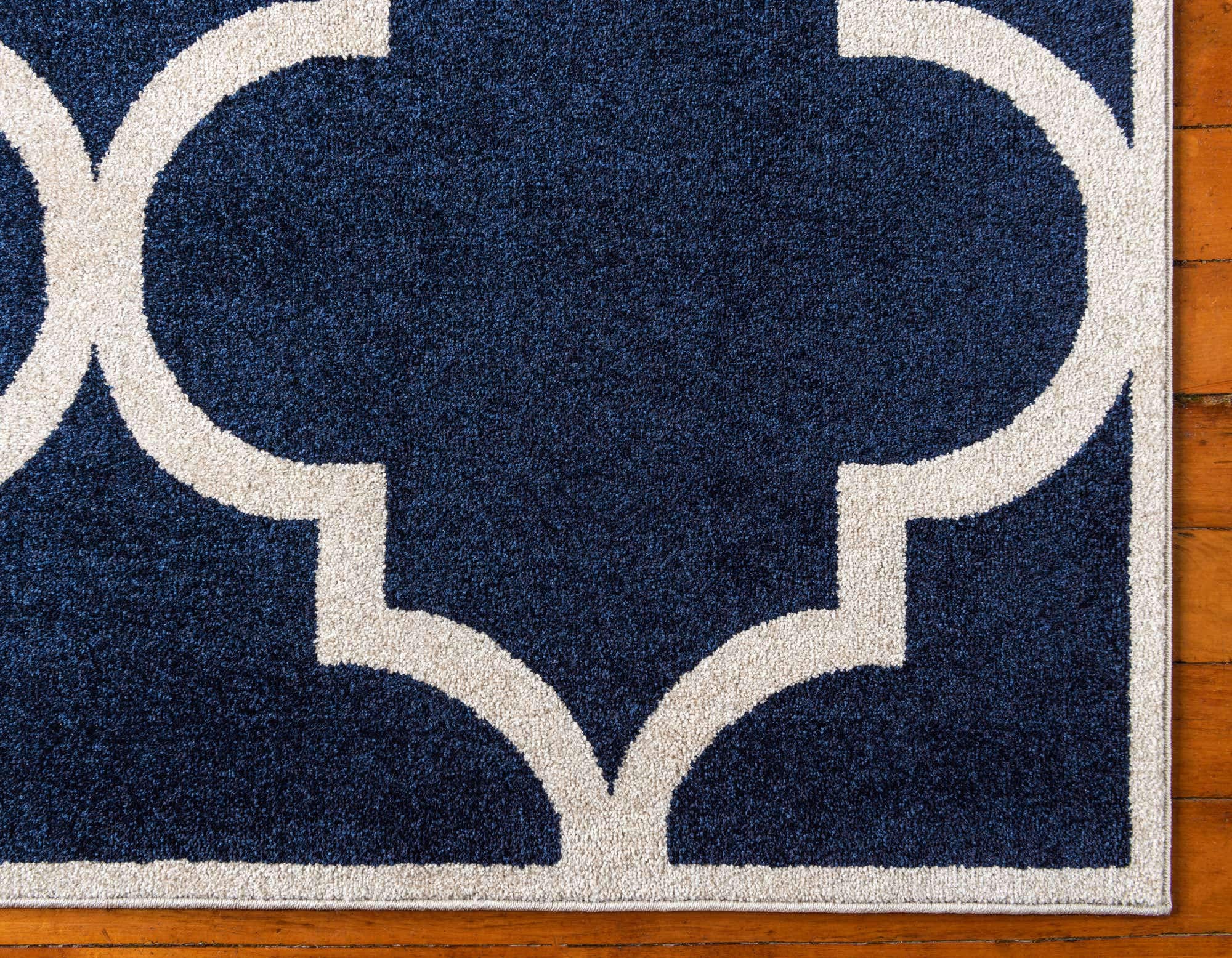 Unique Loom Trellis Collection Modern Morroccan Inspired with Lattice Design Area Rug, 7' 1" x 10' Rectangle, Navy Blue/Beige