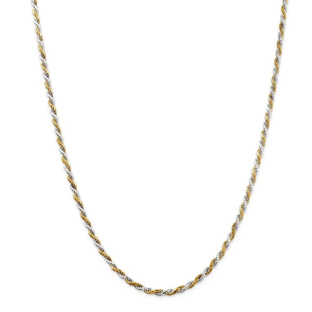 The Black Bow 2.5mm Sterling Silver & 10k Gold Plated Rope Chain Necklace, 20 Inch