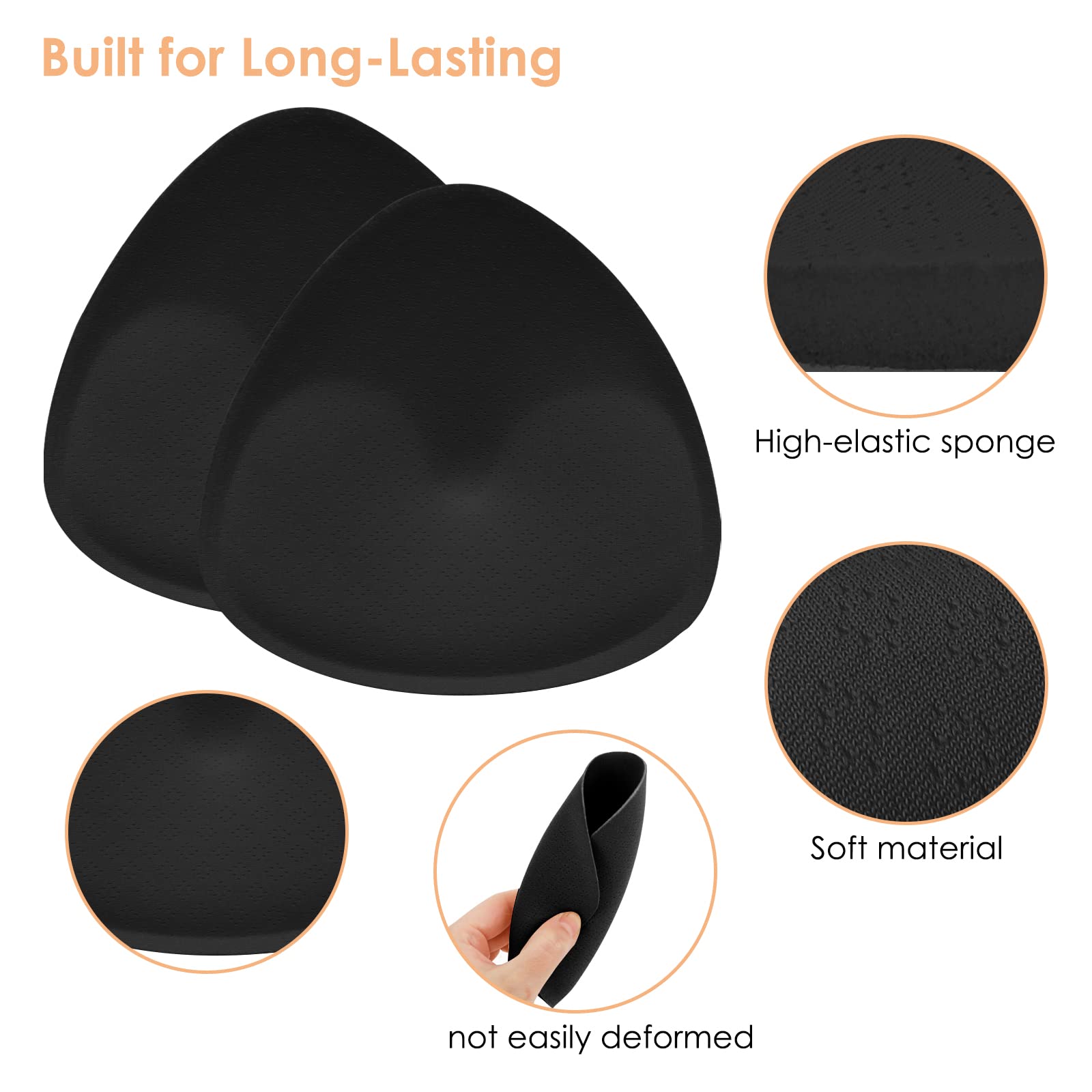 WLLHYF 1 Pairs Triangle Bra Pads Inserts, Breathable Bra Inserts Skin Color Removable Breast Padding Soft and Comfortable Breast Enhancers Bra Pads for Women Girls Bra Any Cup Cover