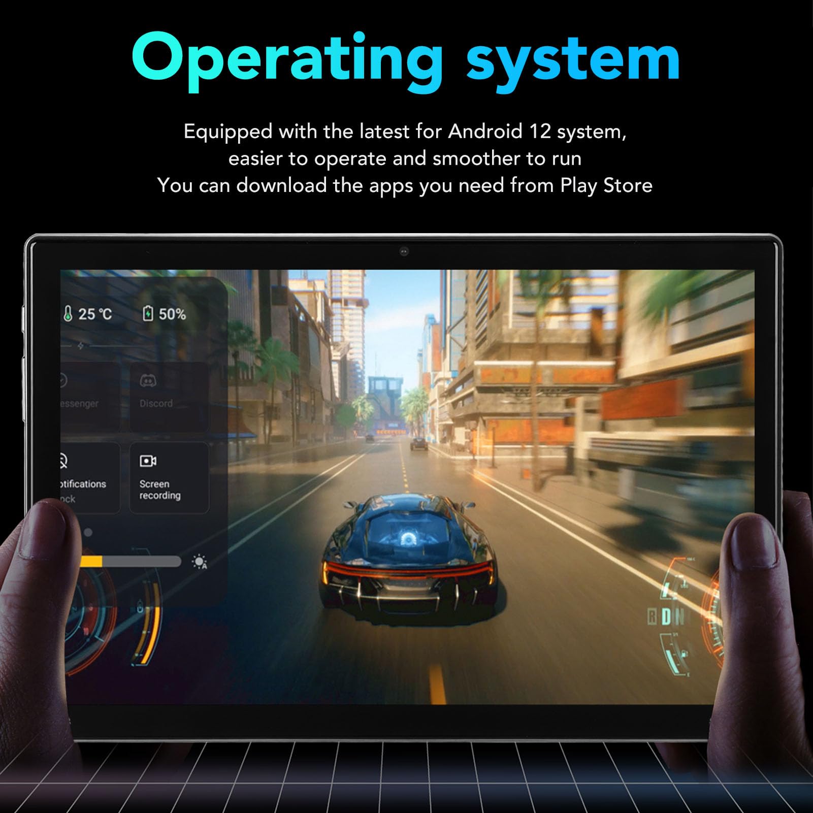 Tablet PC, Office Tablet 8GB RAM 256GB ROM 4G LTE 5G WiFi Dual Camera 10.1 Inch FHD (US Plug)