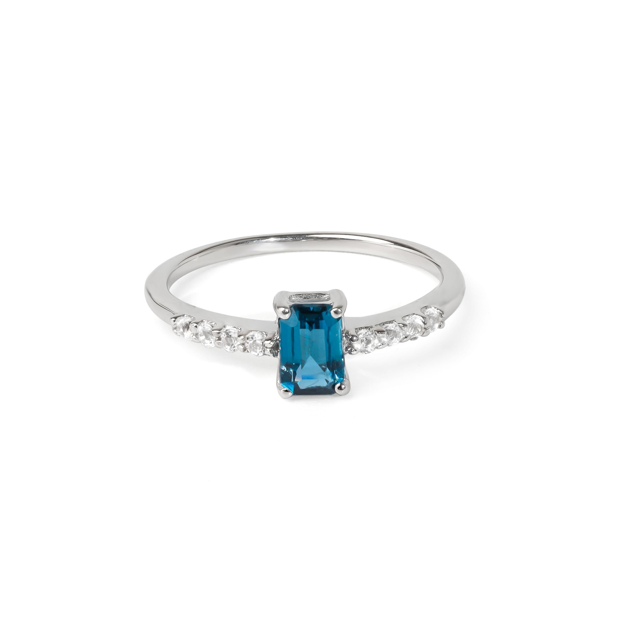 YoTreasure 0.64 ct. t.w. London Blue Topaz Promise Ring .925 Sterling Silver
