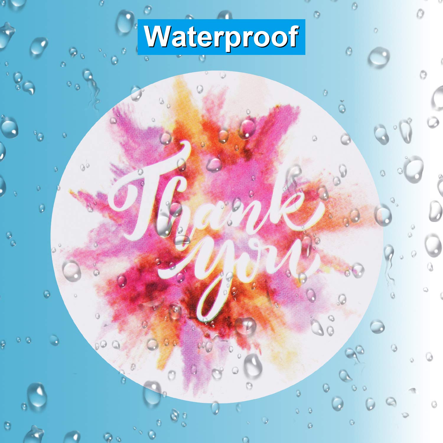 Thank You Stickers, Round Labels for Business Multiple Color 1.5 inches