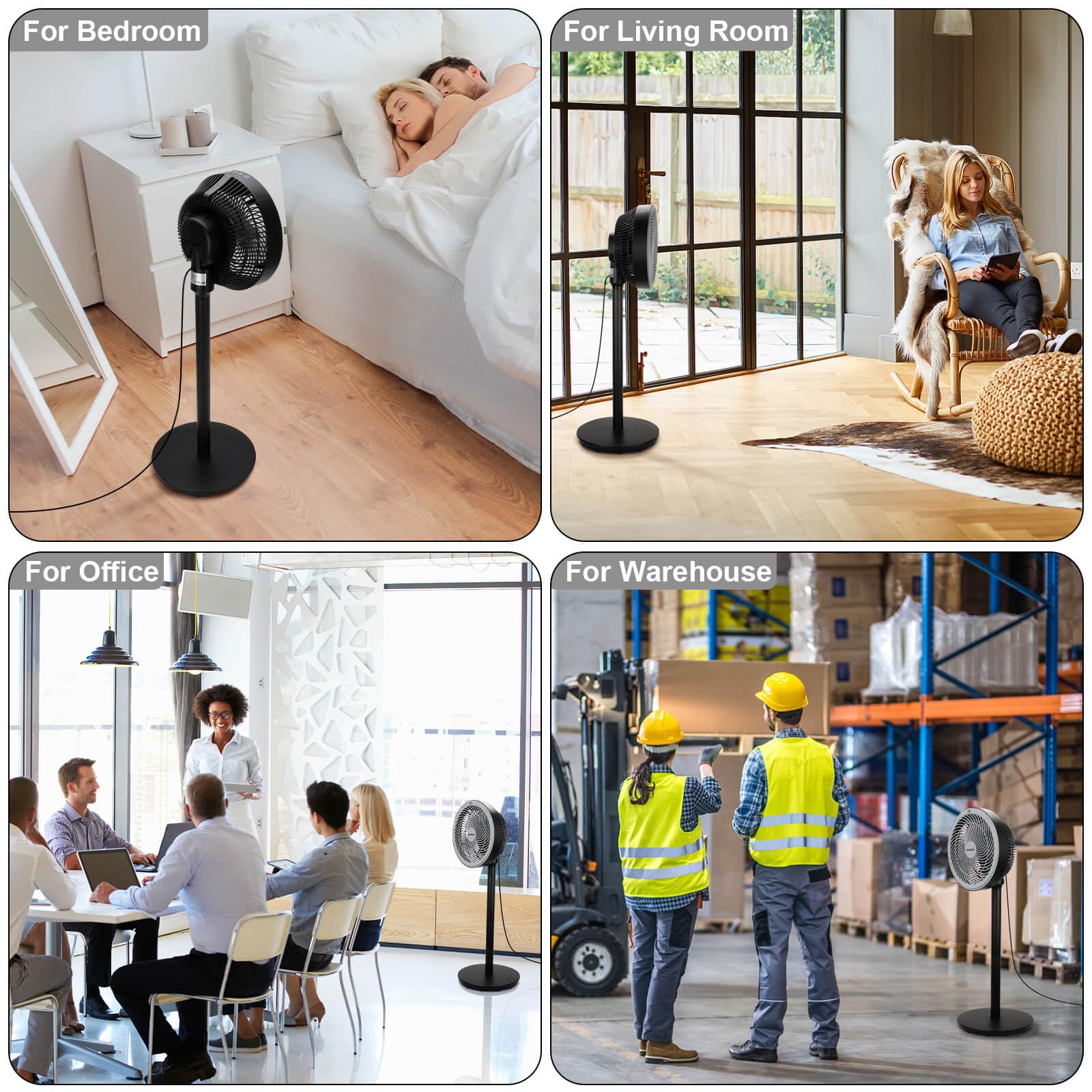 SONBION Standing Fan, Pedestal Fan Oscillating with Remote Control, Electric Fans for Home, Air Circulator Fan Floor Fan for Room Office Garage, Three Speeds, Two Height Settings and Timer Function