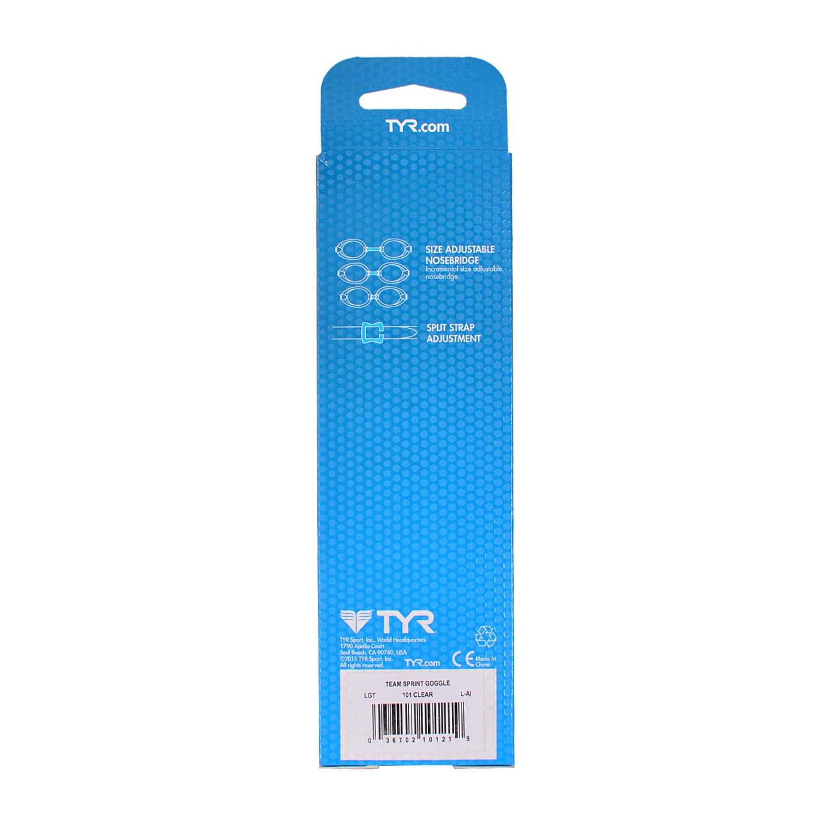 TYR Team Sprint Performance Goggle (Clear), 8 x 3.4 x 1.5"