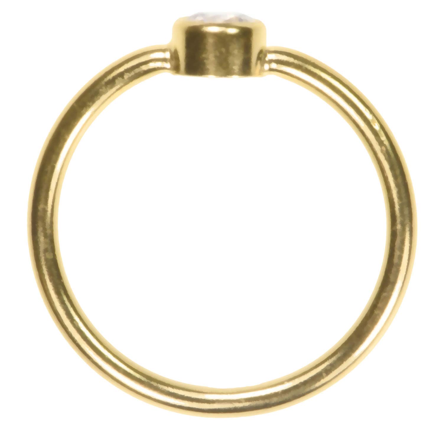 uGems 14kt Gold Filled White 4mm CZ Stacking Rings Size 8