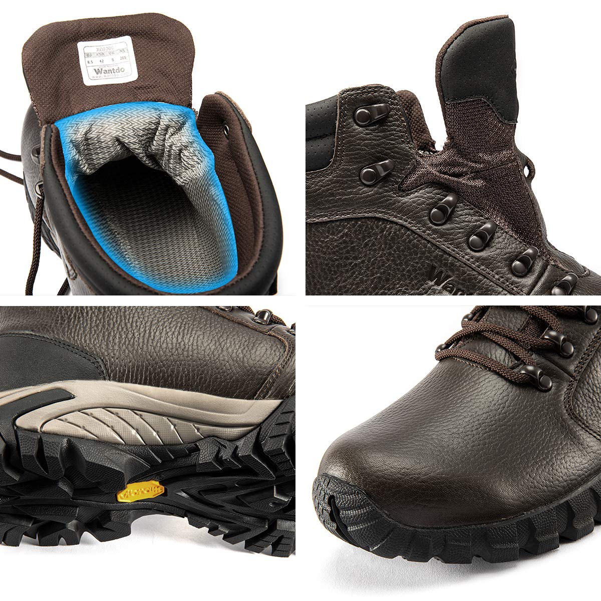 Wantdo Men’s Ankle High Waterproof Hiking Boots Outdoor Hiking Camping Trekking Boots Brown 9.5 M US