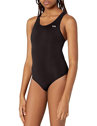 TYR Women's Standard Durafast Elite Maxfit Swimsuit, Black, Size 34