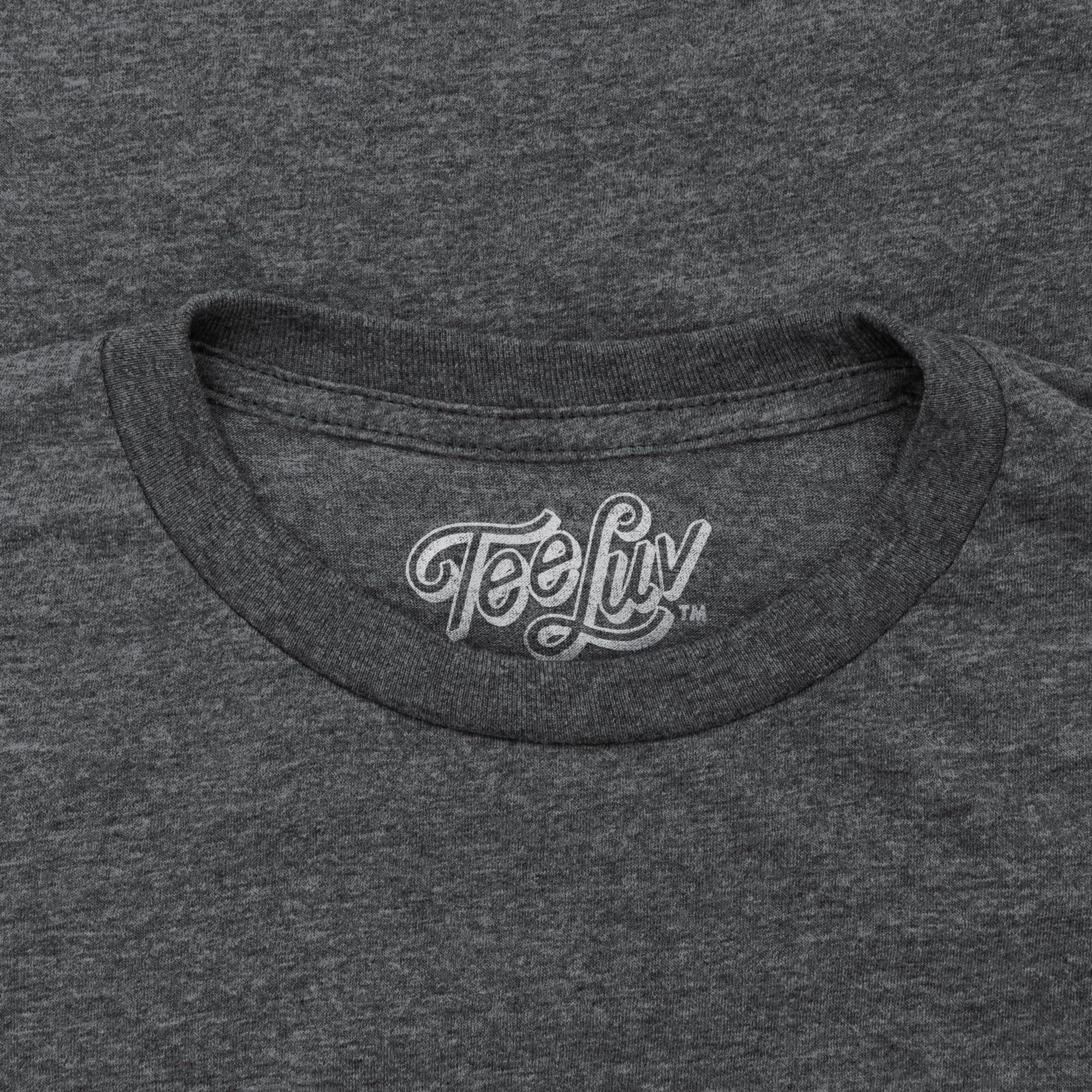 Tee Luv Men's Built Ford Tough Shirt - Faded Ford Logo Deer Skull T-Shirt (Graphite Heather) (L)