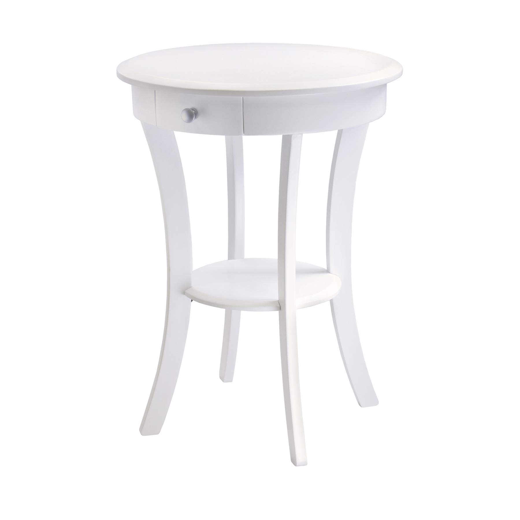 Winsome Wood Sasha Accent Table, Black, 20.00 x 20.00 x 27.00 Inches & Wood Sasha Accent Table, White, 20 inches