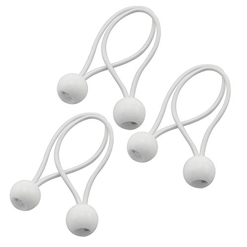 ZYAMY 6pcs Ball Head Bungee Cord White Tarp Canopy Tie Down Strap Camping Hiking Tent Accessories 5mm