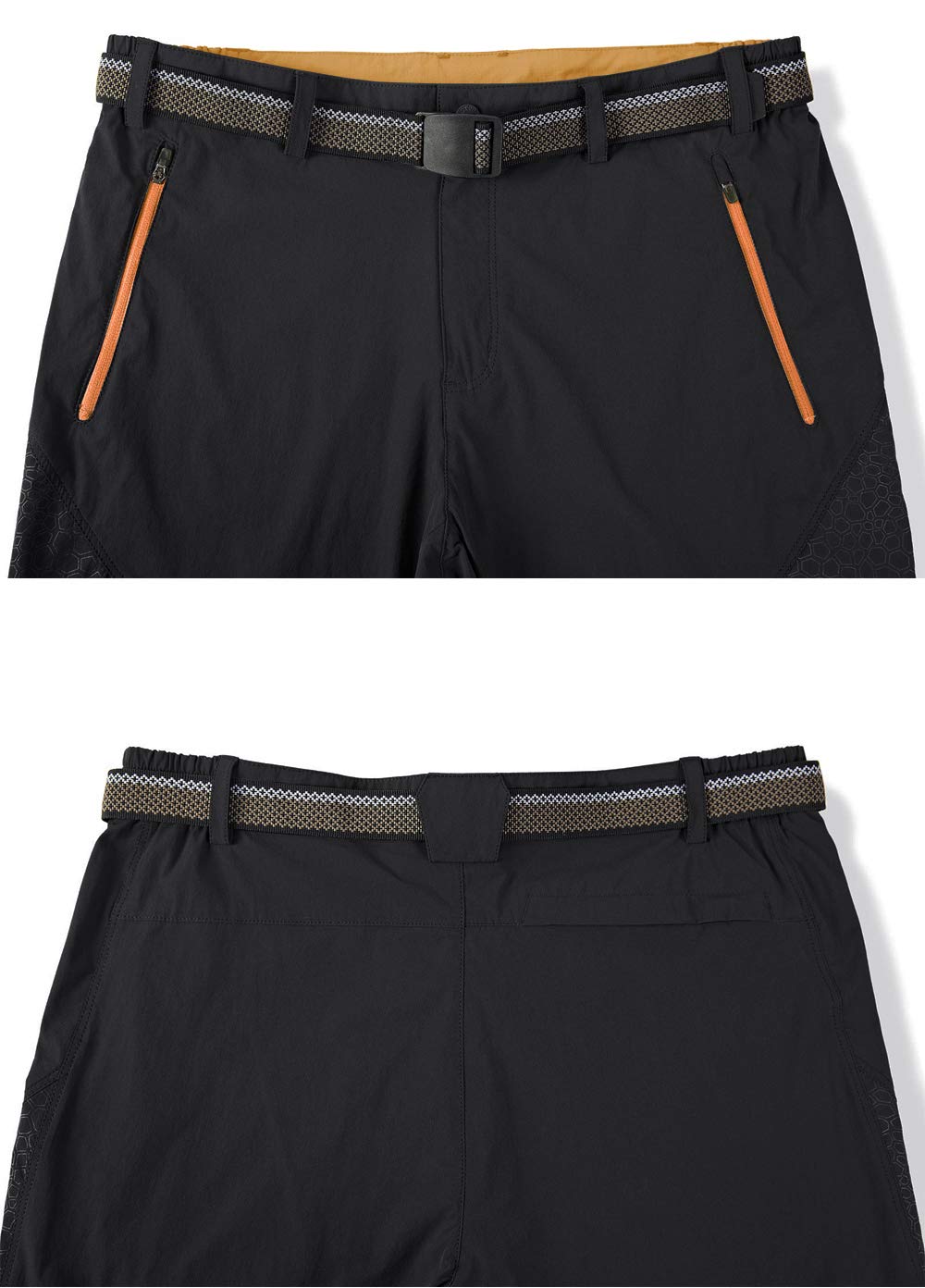 TACVASEN Men's Cargo 3/4 Long Shorts Quick Dry Below Knee Capri Slim FIit Pants Black, 34