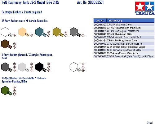 Tamiya 32571 1/48 Russian Heavy Tank JS-2 1944 Plastic Model Kit