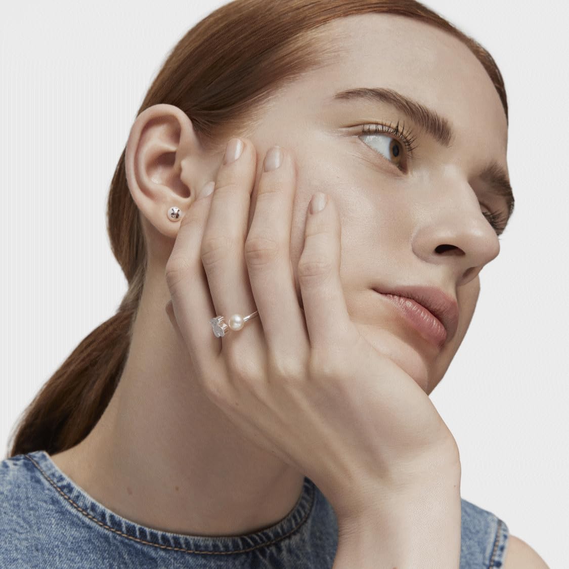 TOUS Sterling Silver Ring for Women with Pearl, Length 0.4 cm, Light and Voluminous, Sweet Dolls Collection