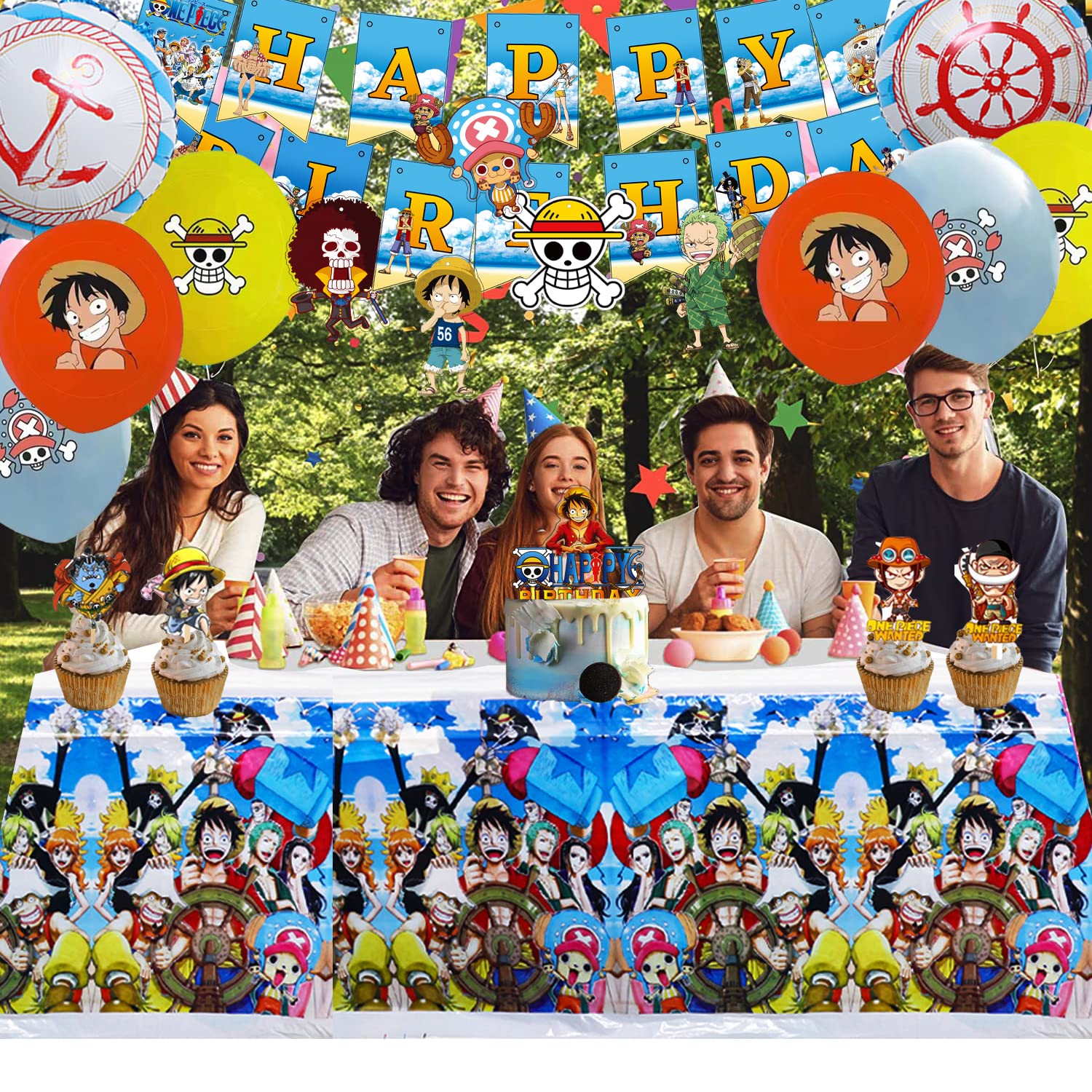 The 103-piece themed birthday party Supplies set includes banners, balloons, tablecloths