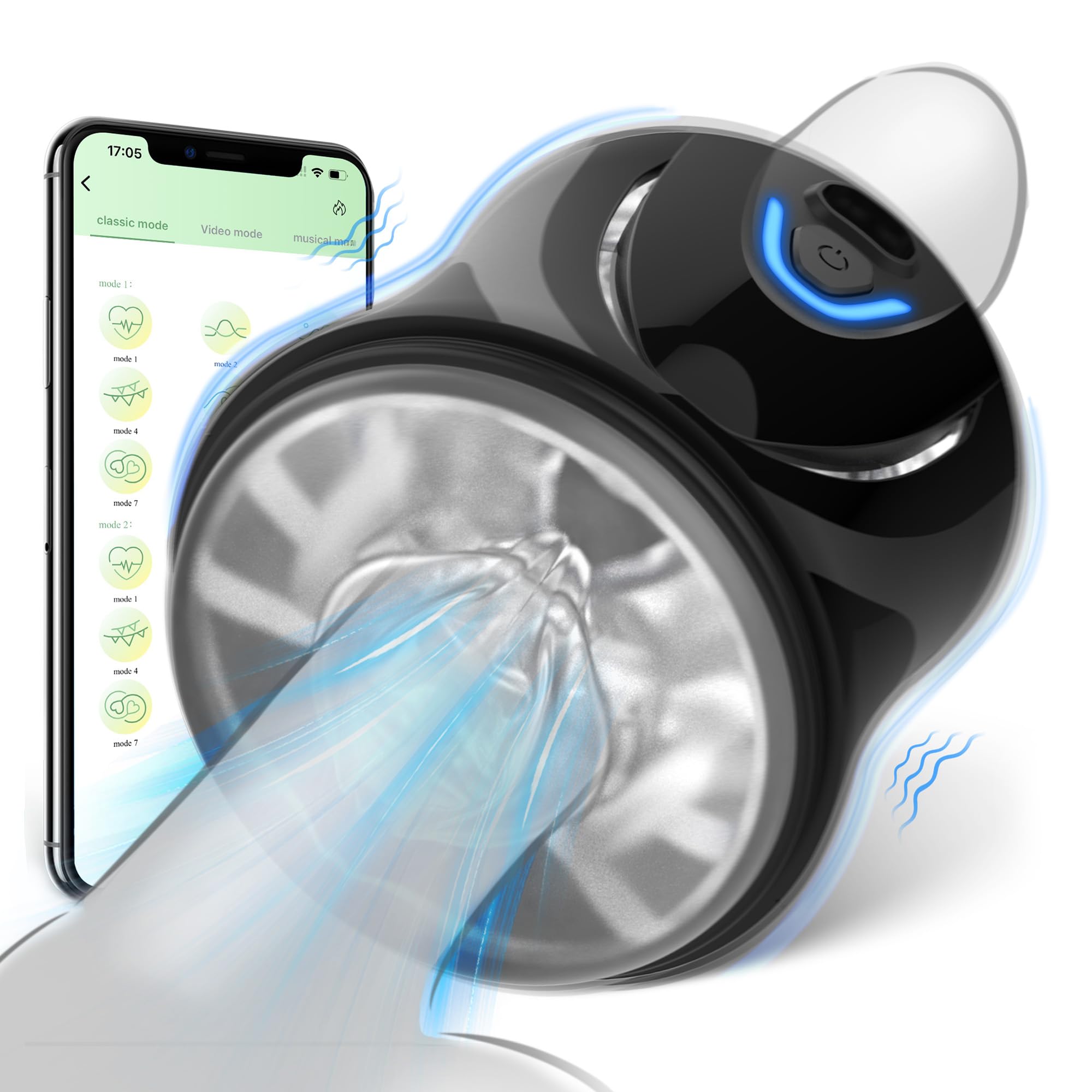 Vibrating Male Masturbator with 9 Vibrations, LUMODIA Male Sex Toys for Men, APP-Controlled Sex Toy Adult Toys Male Masturbators, Men's Pocket Pussy Stroker Adult Toy, Adult Sex Toys & Games Black