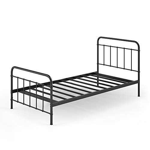 ZINUS Florence Full Panel Metal Platform Bed Frame / Mattress Foundation / No Box Spring Needed / Easy Assembly, Black, Twin