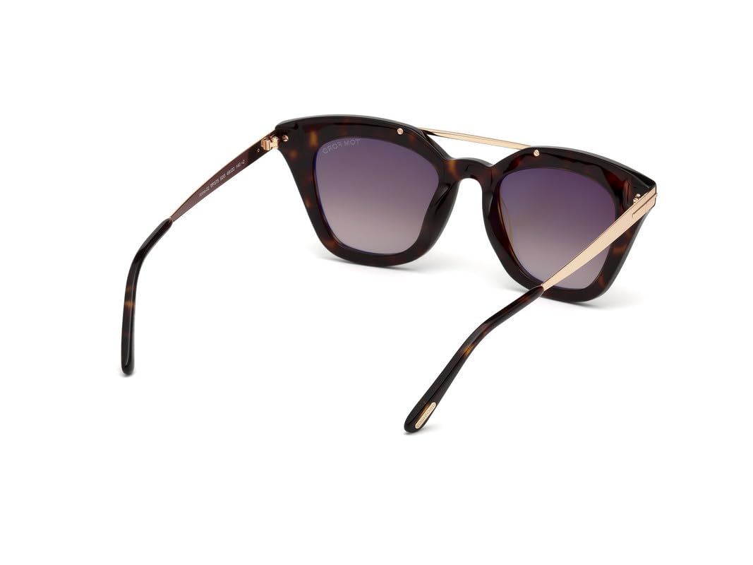 Tom Ford Rectangular Sunglasses TF575 Anna-02 52G Dark Havana/Gold 49mm FT0575