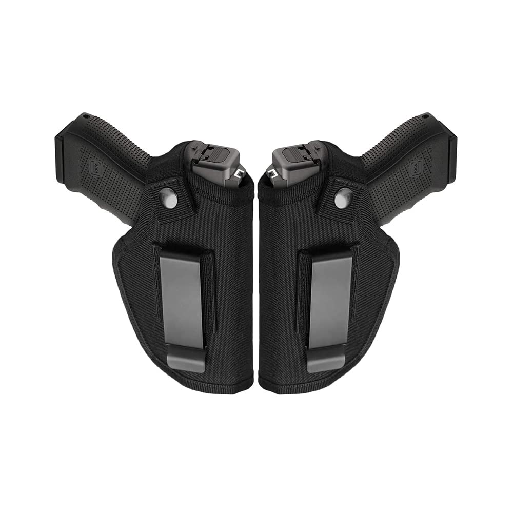 TACWINGS Universal Gun Holsters for Men Women, WB/OWB 9mm Holsters for Pistols Right Left,Concealed Carry Holster Fits S&W M&P Shield Glock 17 19 26 27 42 43 Revolver, Similar Handguns (2-Pack)