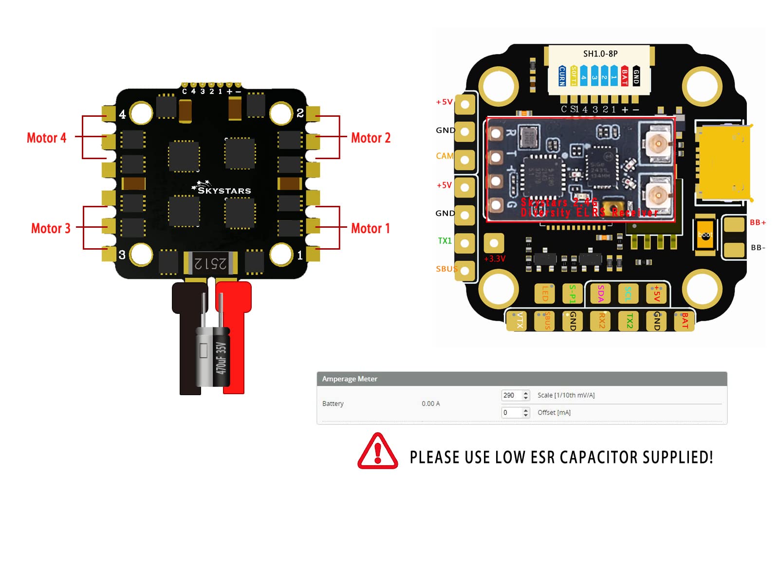 Skystars F411 HD Flight Controller Stack Ko40 40A 3-6S ESC 20x20mm for DJI FPV Betaflight RC Drone Racing