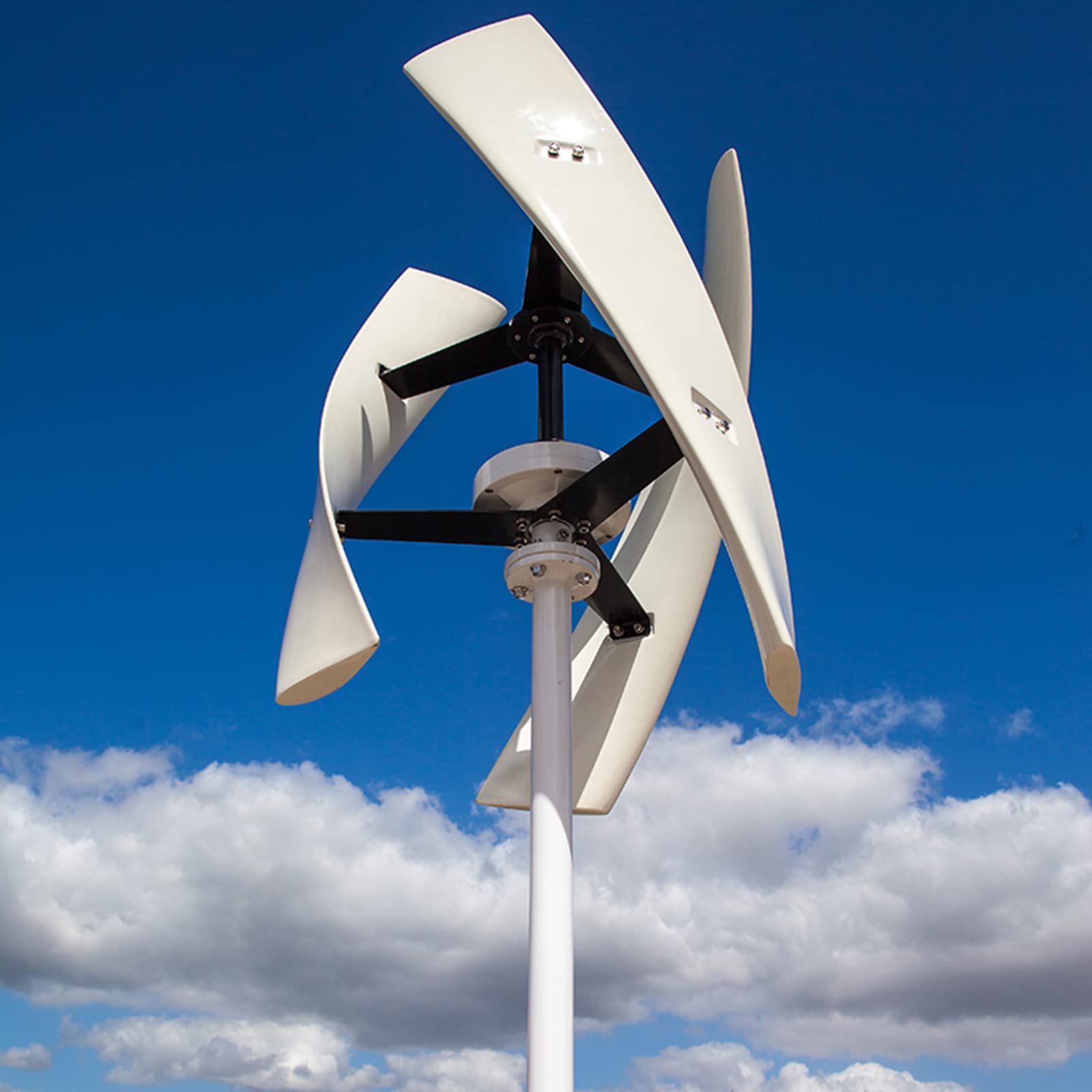 ZHIHUASMTBX Vertical Wind Turbine Generator, 12V 24V 48V 220V 4000W 3 Blades Vertical Magnetic Levitation Upright Wind Generator for Home Use (with MPPT Controller White),48v