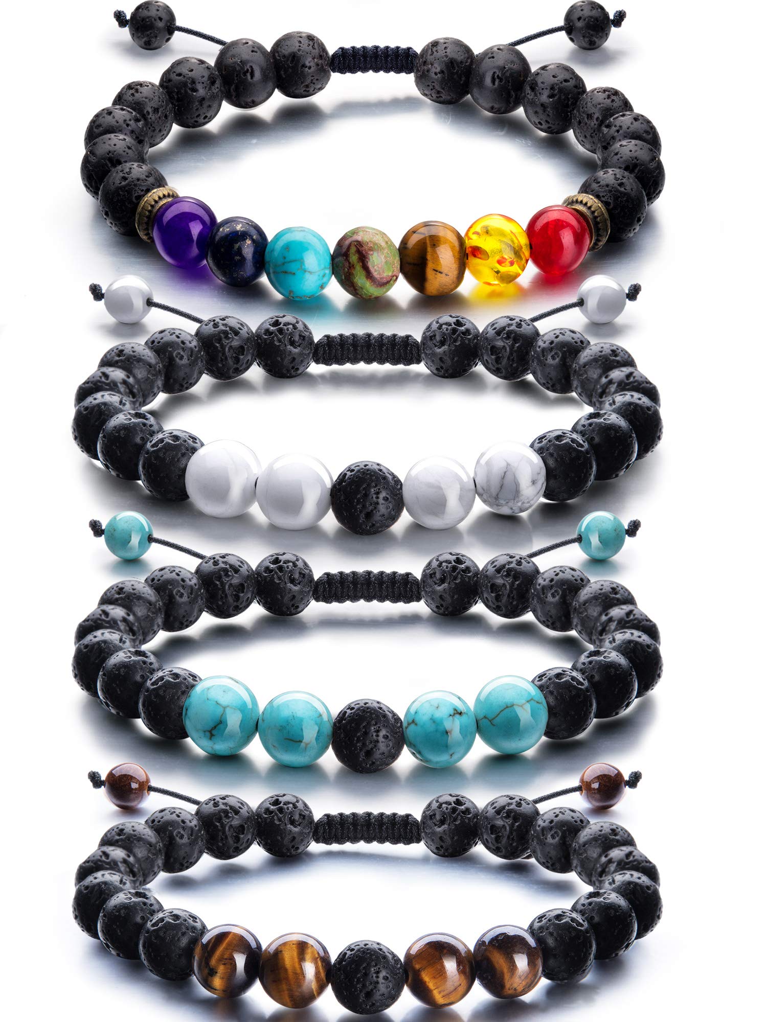 Tatuo Essential Oil Bracelet for Men Valentine's Day Birthday Gifts Diffuser Stone Lava Beads Bracelets for Aromatherapy