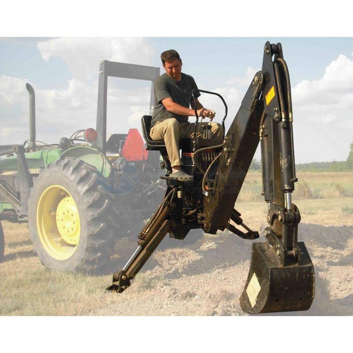 Titan Attachments 6' ft. 3 Point Backhoe with Thumb Excavator Tractor Attachment