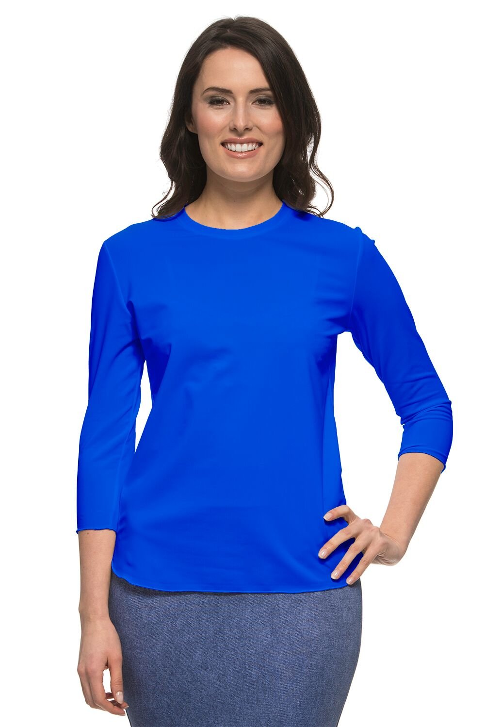 Undercover Waterear Long Sleeve Swim Shirt (3/4 Length Sleeves) (Blue)