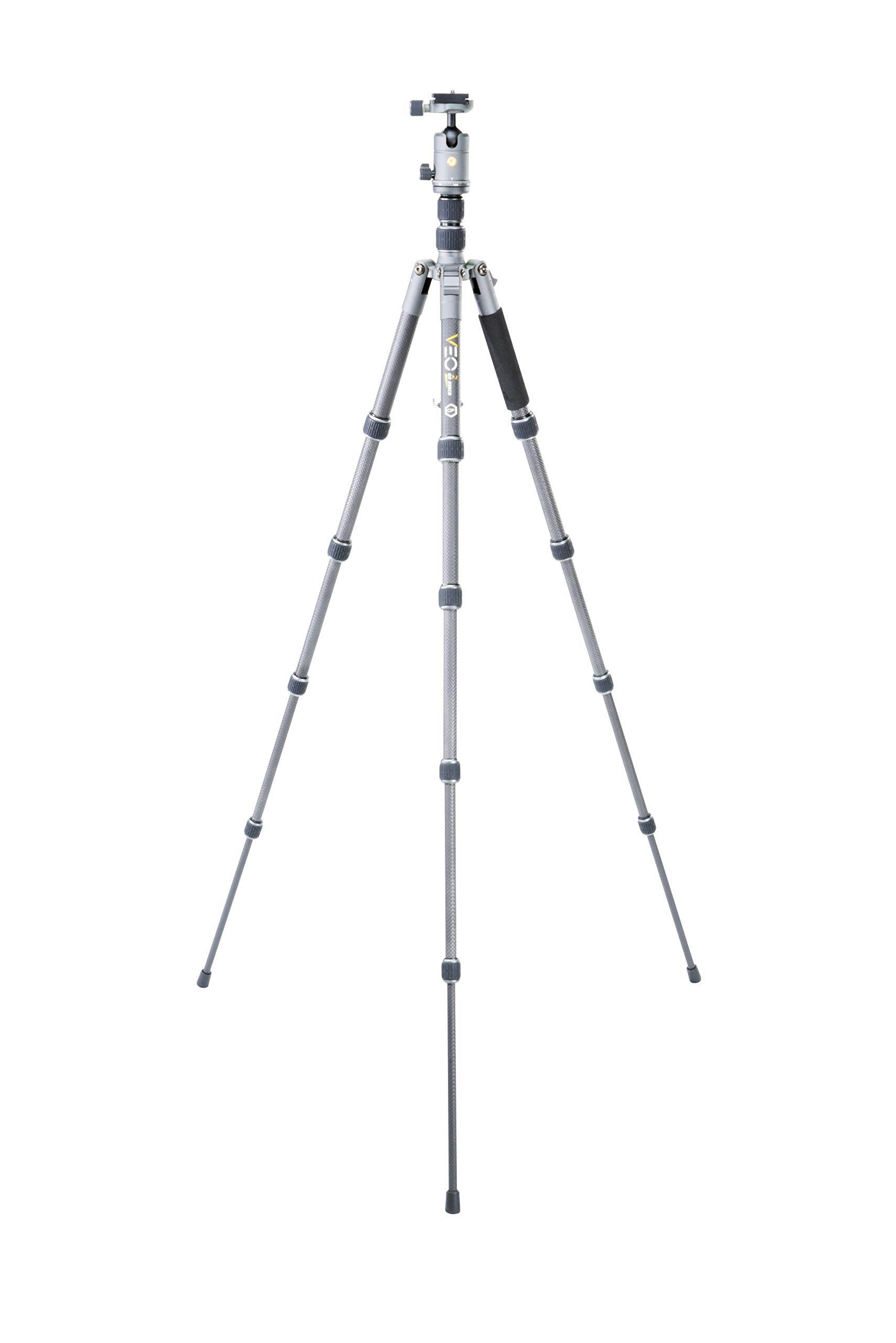 Vanguard VEO2GO235CB Carbon Fiber Travel Tripod with Ball Head for Sony, Nikon, Canon, Fujifilm Mirrorless, Compact System Camera (CSC), DSLR Grey