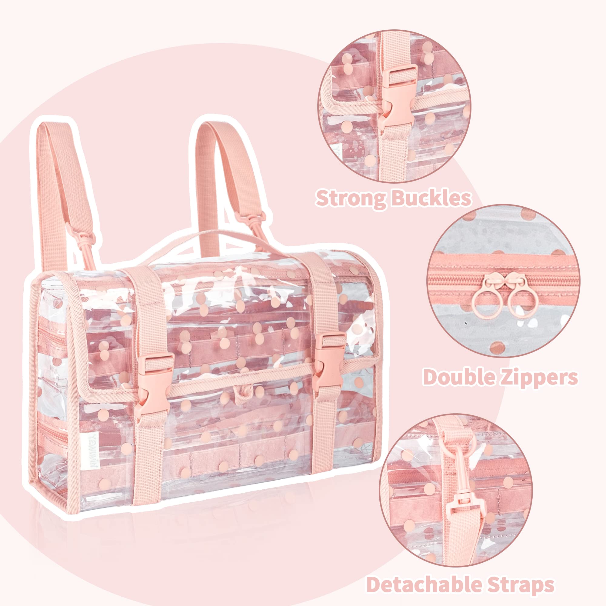 Yewiwin Doll Storage Organizer Backpack Compatible with OMG&LOL Surprise Dolls All,Clear View Hanging Dolls Carrying Case for Girl,Bag Only (Pink)