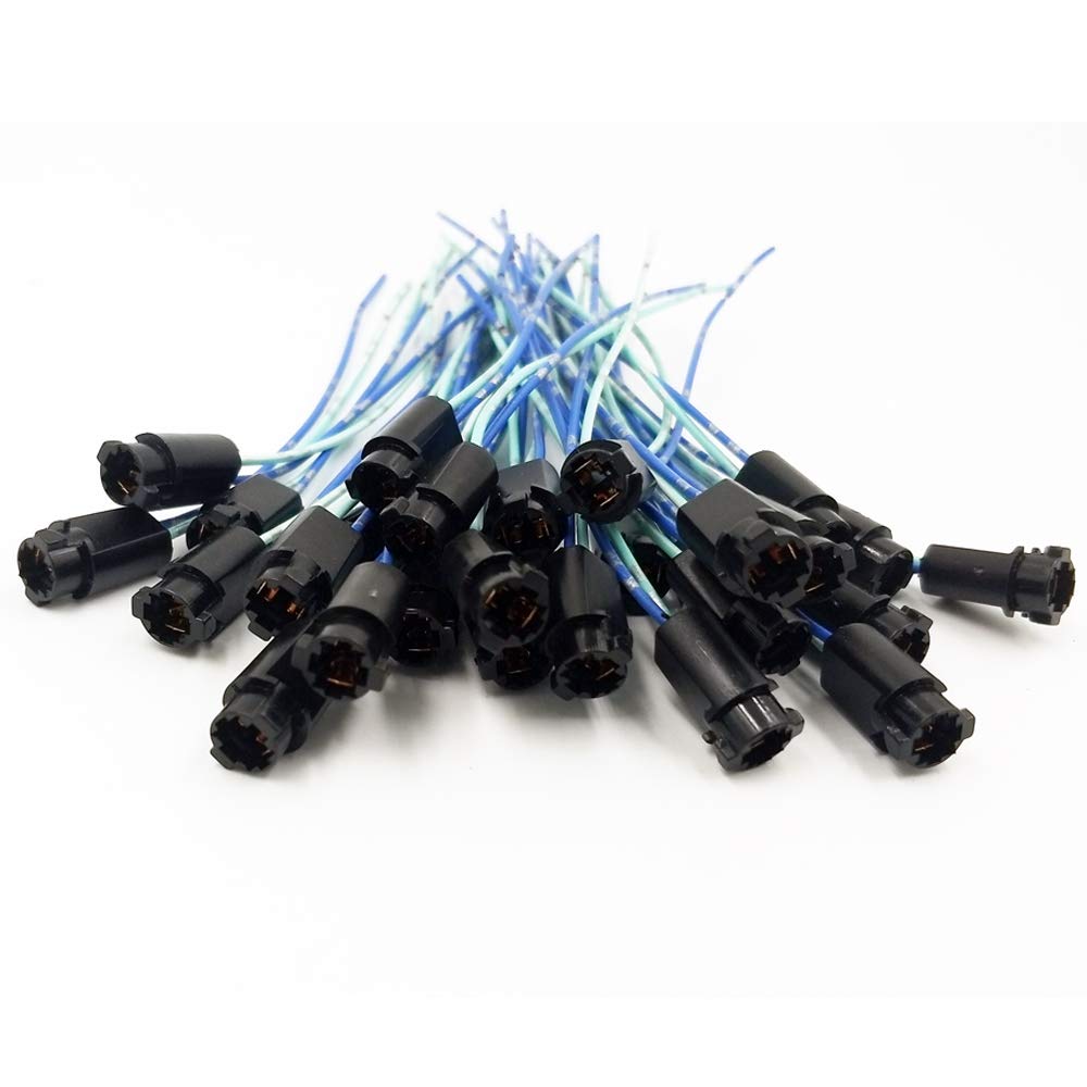 YSY 10pcs T5 Hard Plastic Bulb Holder adapters Cable LED Bulb Connector Socket Base Light Bulb Plug (T5 Socket)