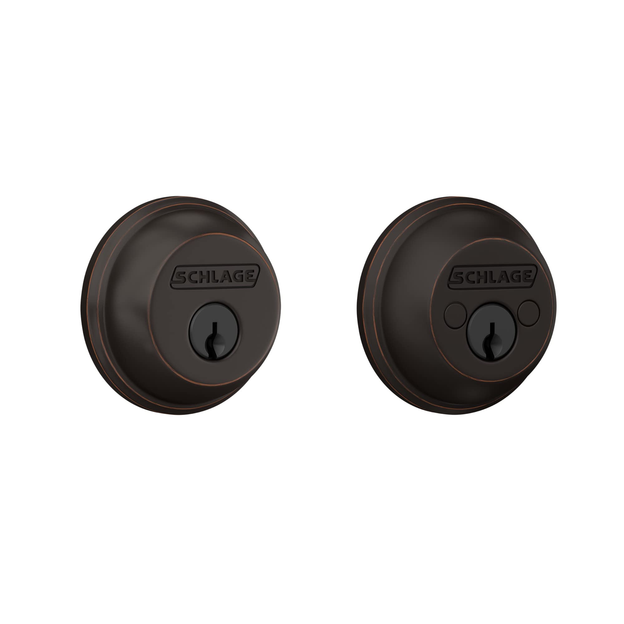 SCHLAGE B62N716 Deadbolt, Keyed 2 Sides, Aged Bronze