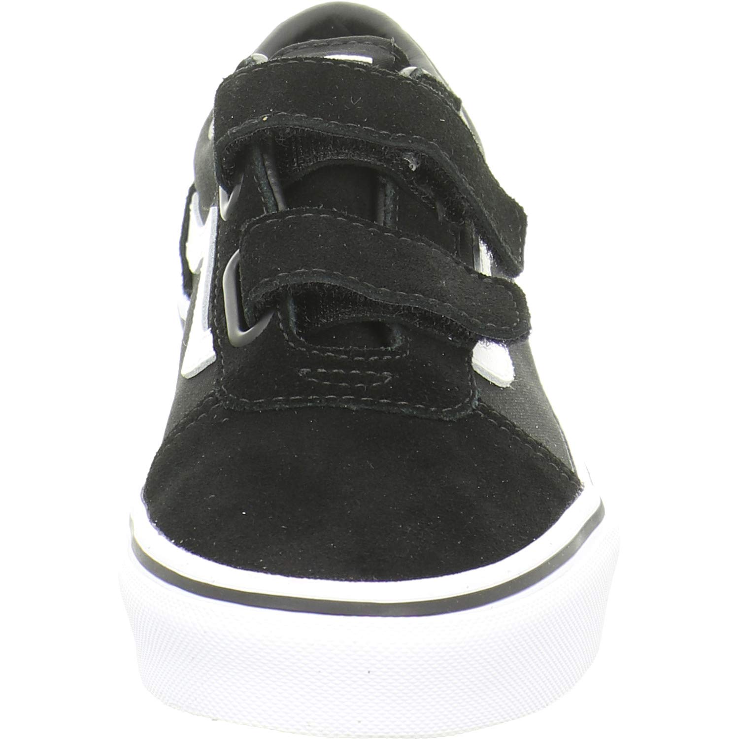 Vans Boy's Ward V-Velcro Trainers Sneaker, Black Suede Canvas Black White Iju, 28