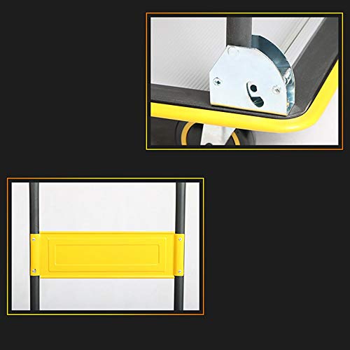 ZLH Furniture Mover Goods cart Warehouse Flatbed Small Trailer Trolley Pull Goods Folding Truck Hand Pull Four Wheel Steel car o$