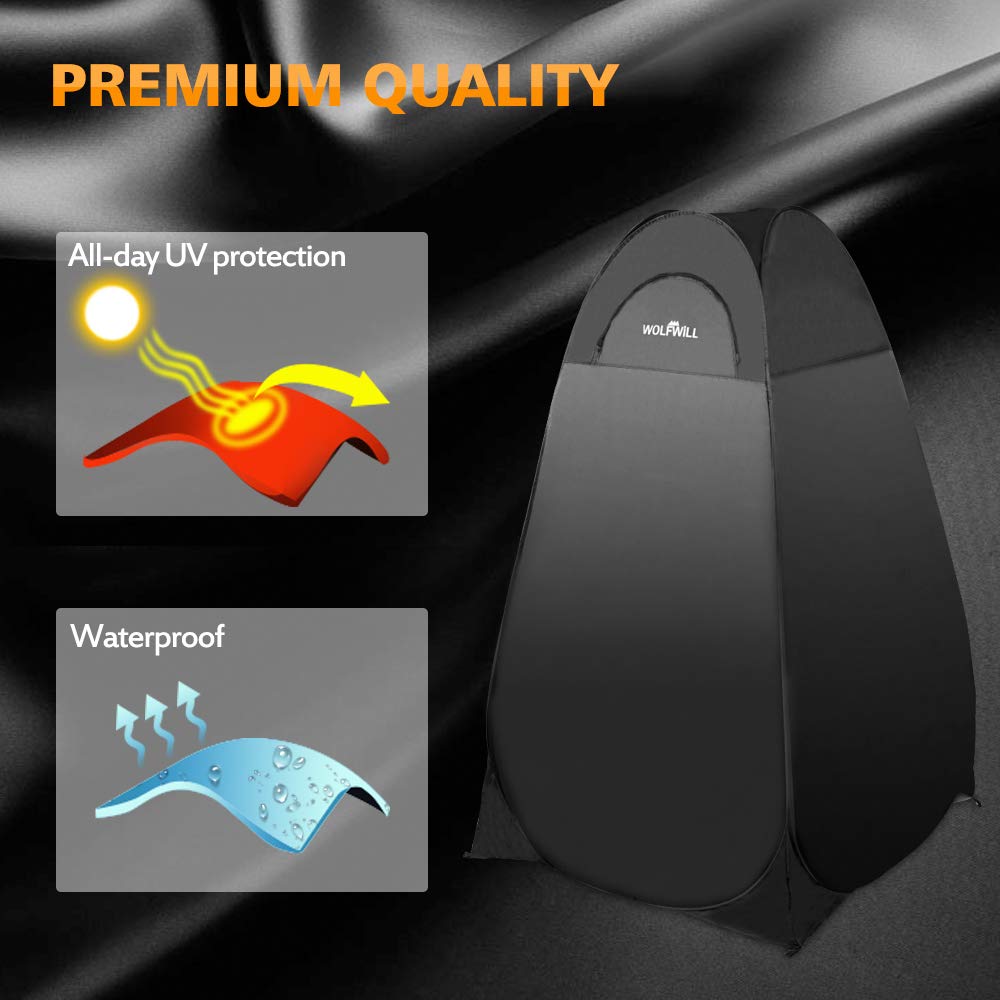 WOLFWILL Portable Pop Up Camping Shower Privacy Tent Dressing Changing Room Shelter for Beach Camp Toilet Outdoor with Carrying Bag