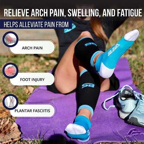 SB SOX Lite Plantar Fasciitis Compression Socks (2 Pairs) for Women & Men - Lowcut Socks for Running, Athletic, Daily Use (Black/Gray, Medium)