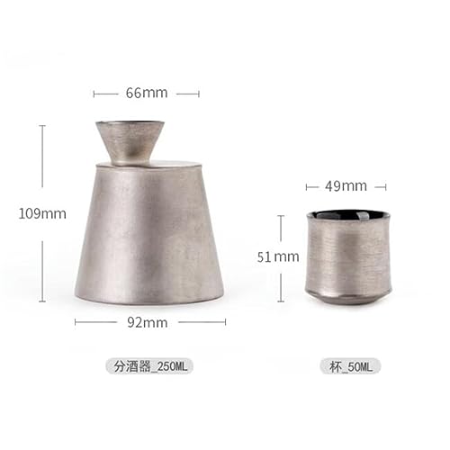 ZLXDP Wine Dispenser Wine Glass Set Chinese Ceramic Retro White Wine Glass Brush Silver Wine Ware