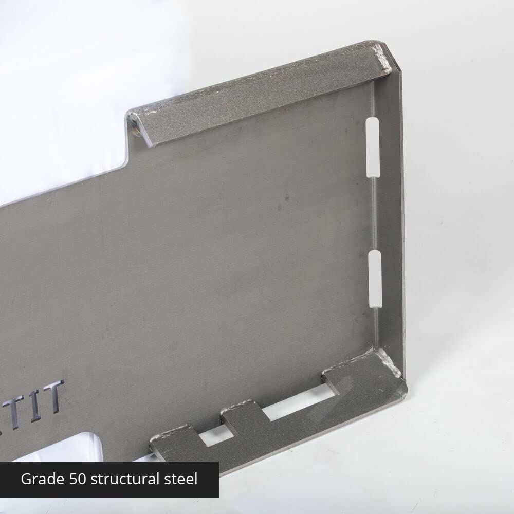 Titan Attachments 3/16in Universal Quick Tach Mount Plate, Thick Plate Attachment, Fits Kubota and Bobcat Skid Steers and Tractors