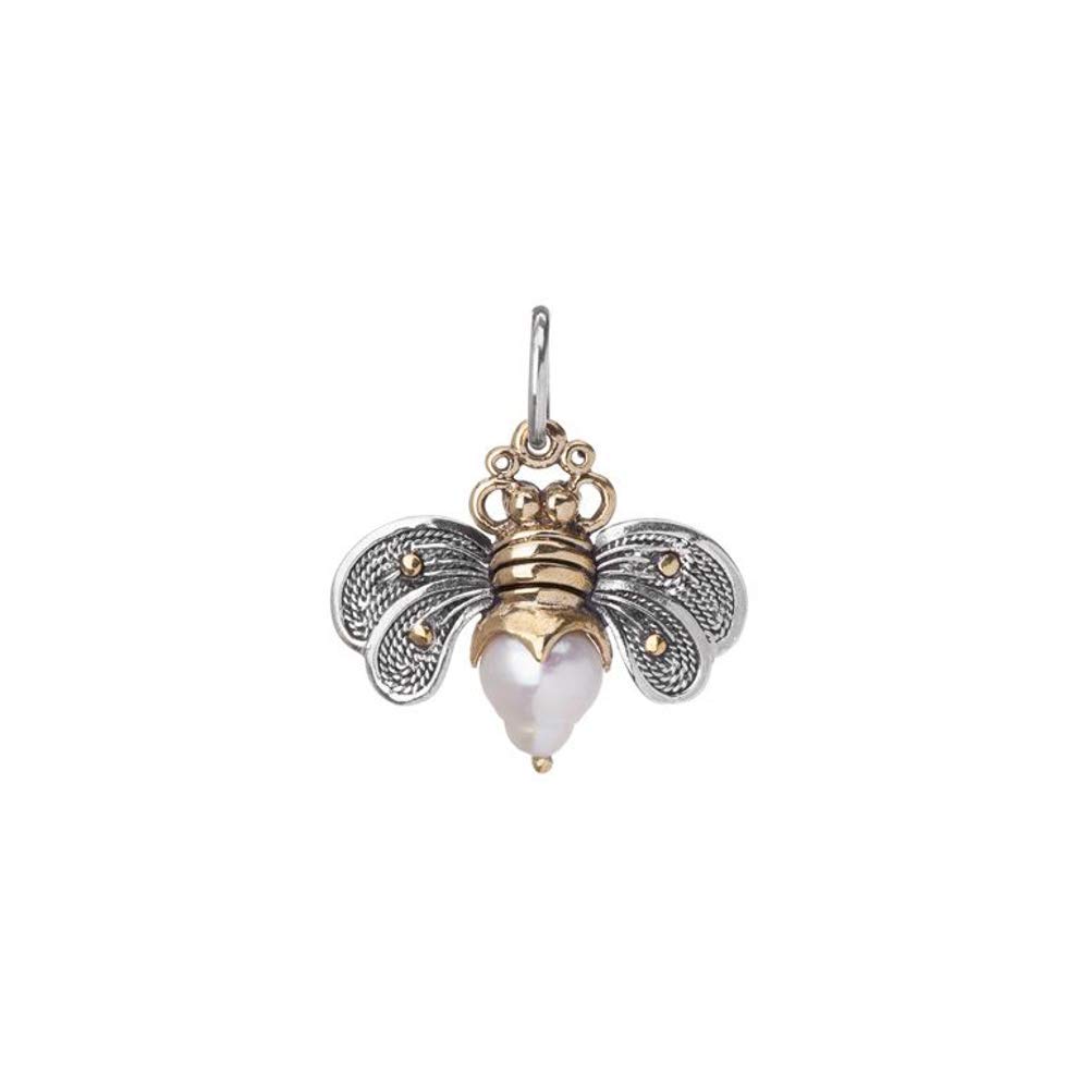 Waxing Poetic Bee Brave Sterling Silver, Brass and Pale Pearl Bee Charm