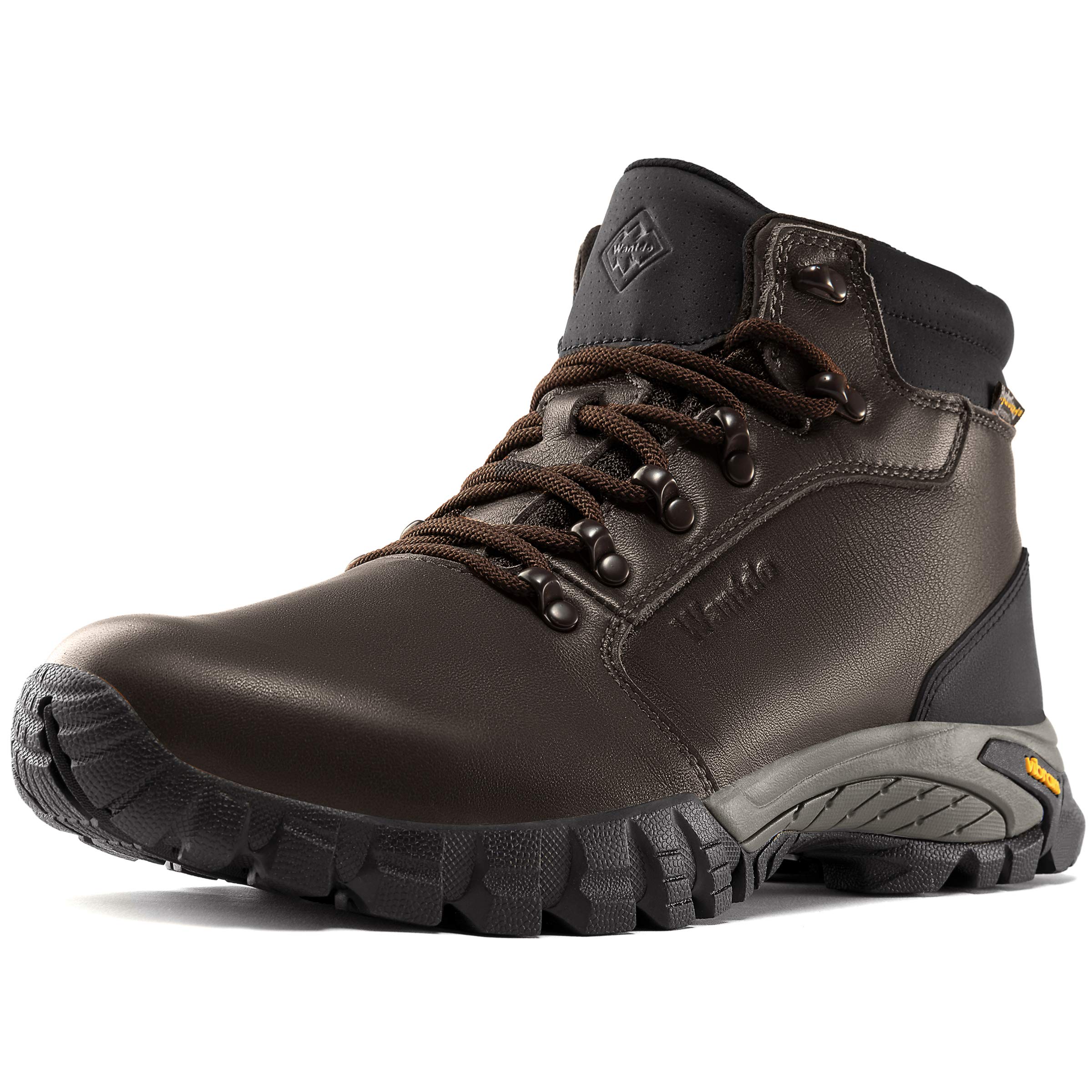 Wantdo Men’s Ankle High Waterproof Hiking Boots Outdoor Hiking Camping Trekking Boots Brown 9.5 M US