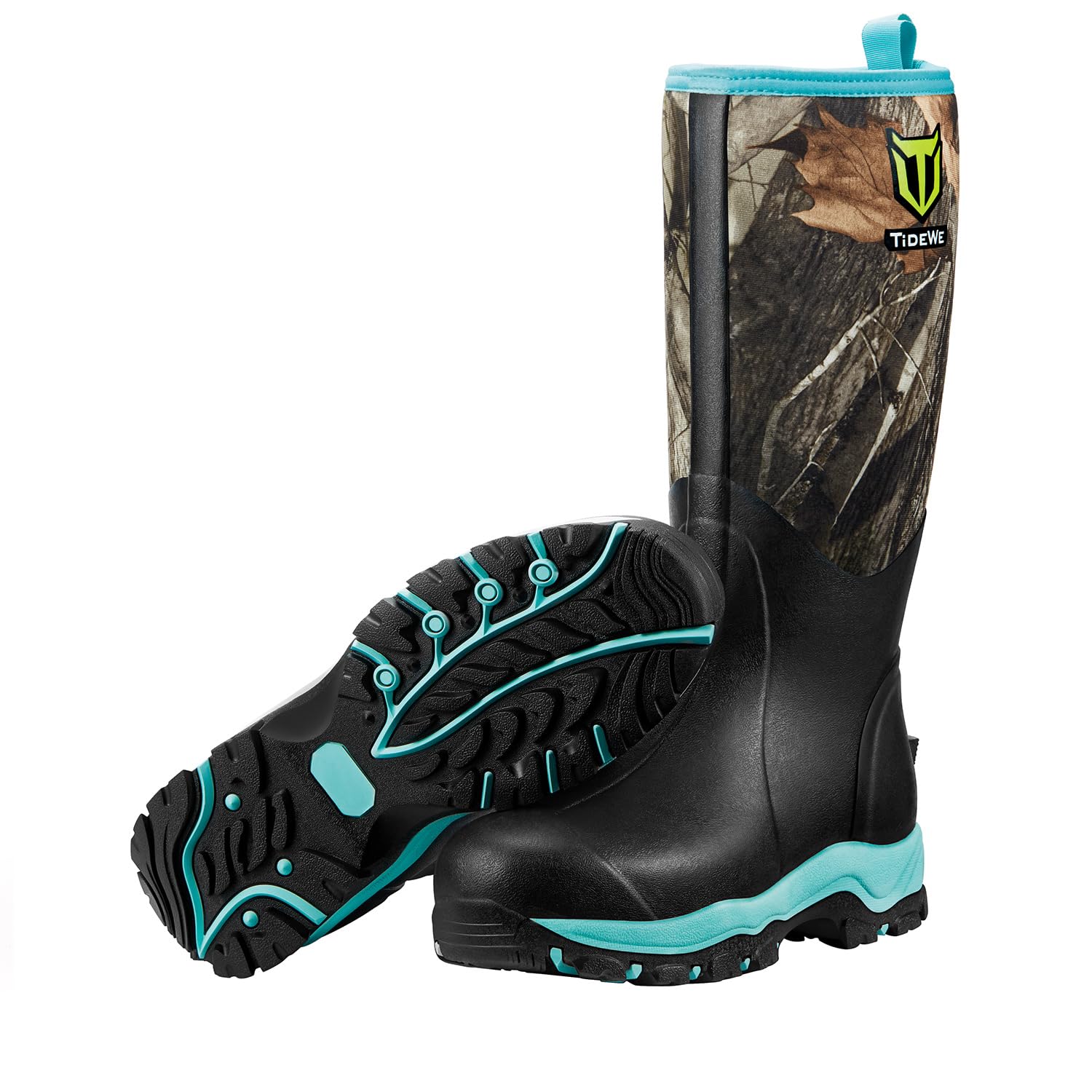 TIDEWE Hunting Boot for Women, Insulated Waterproof Durable Women's Hunting Boot, 6mm Neoprene and Rubber Outdoor Boot(Green Size 8)