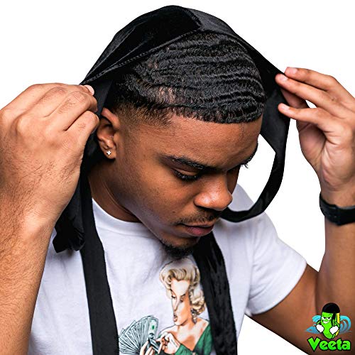 Veeta Superior Velvet Durag - Soft Velvet Durags for Men & Women, Long Double Wide Straps, Silky Durag Liner, Triple Stitched