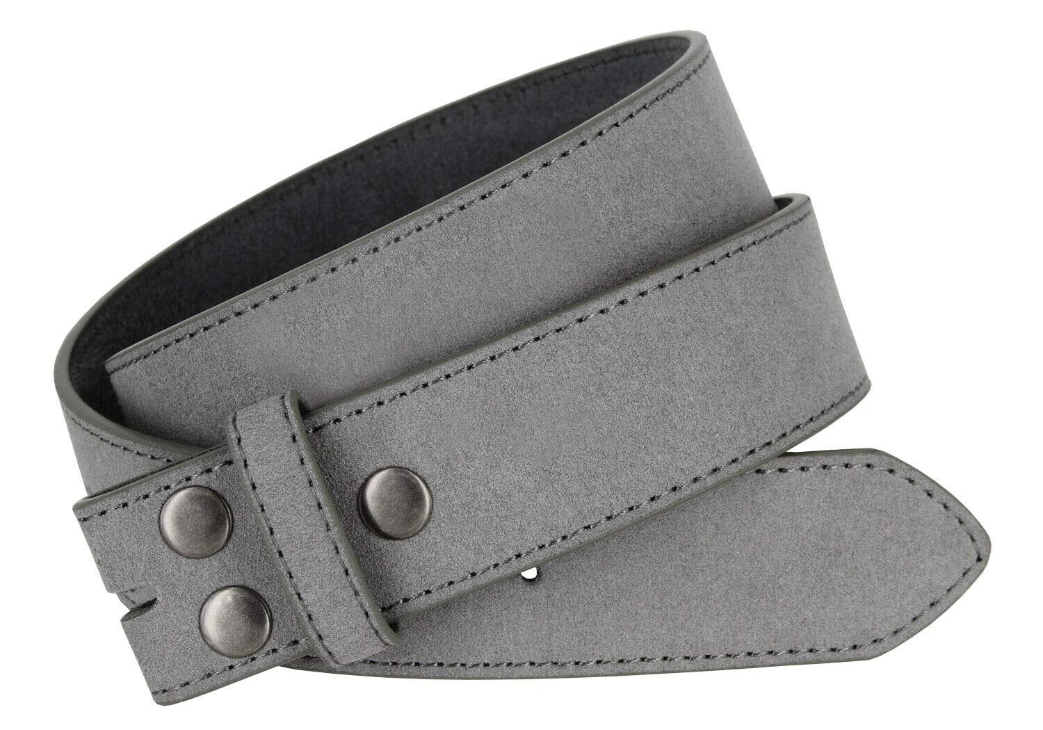 Square Buckle Casual Jean Suede Leather Belt 1 1/2" Wide (Gray, 34)
